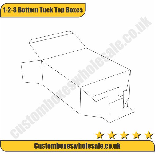 Custom 1-2-3 Bottom Tuck Top Boxes Manufacturers & Printers